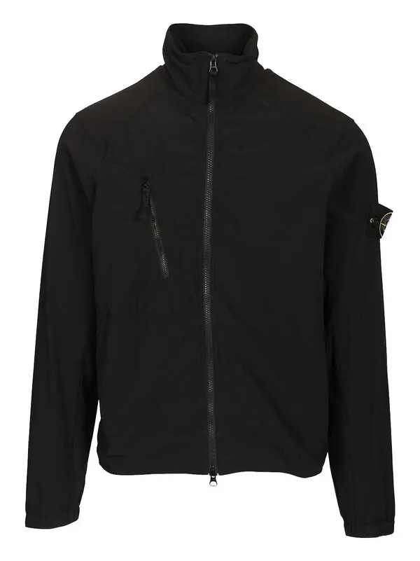 Stone Island Stretch Nylon Tech Fleece Overshirt - Black