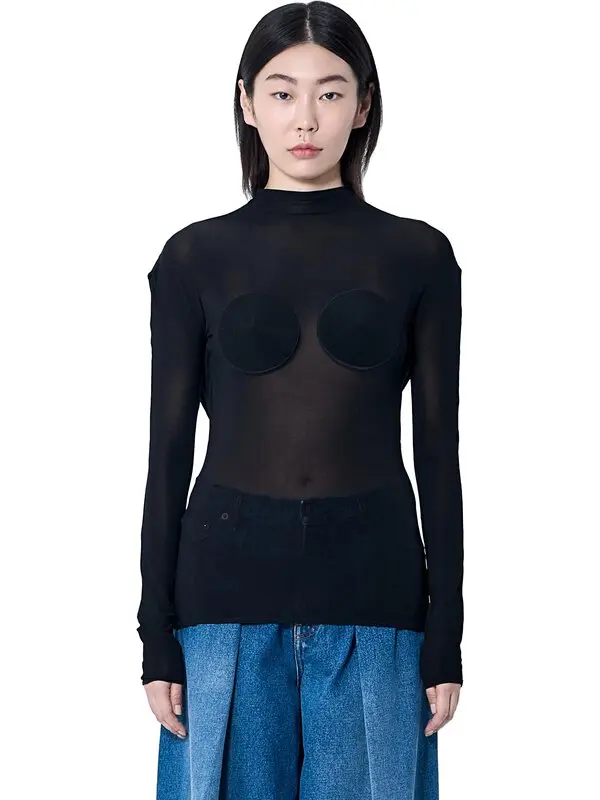 JEAN PAUL GAULTIER Backless Conical Mesh Top - Black