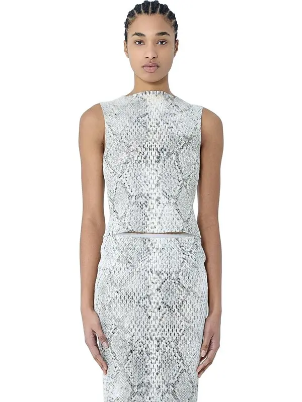 Alexander Wang Snake-print Embossed Tank Top - White