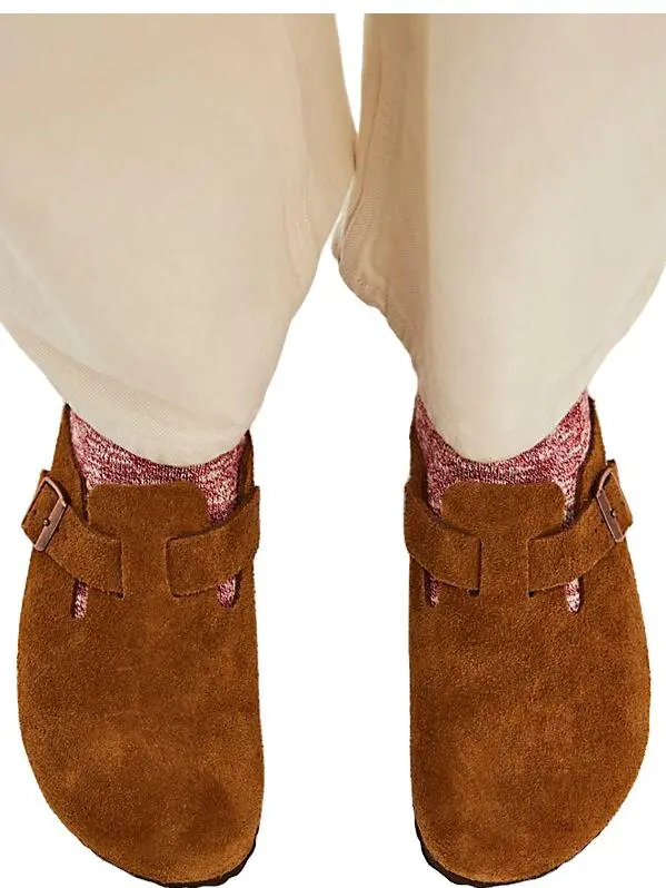 BIRKENSTOCK Boston Soft Footbed Suede Clogs - Mink