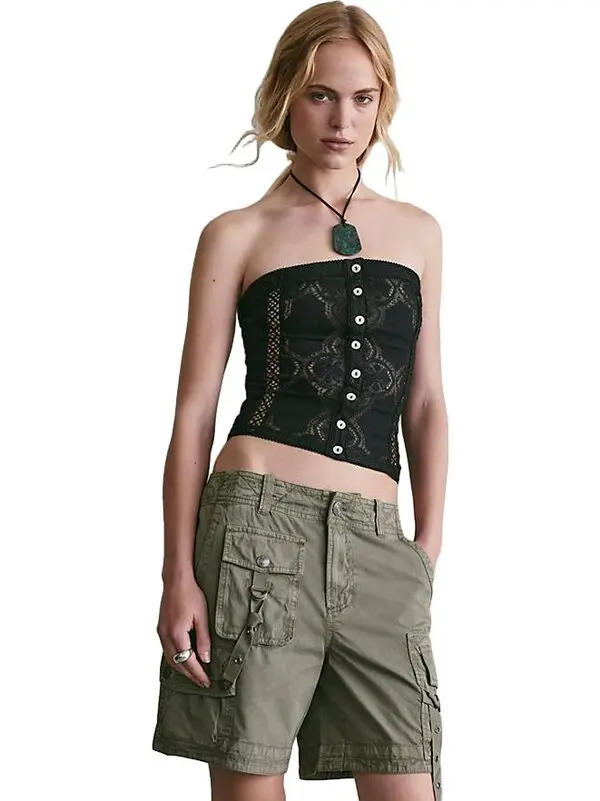 Free People Sofia Embroidered Tube Top - Black