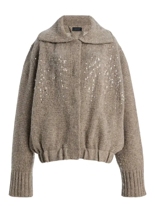 HAIKURE Sadie Wool Jacket With Sequins - Taupe
