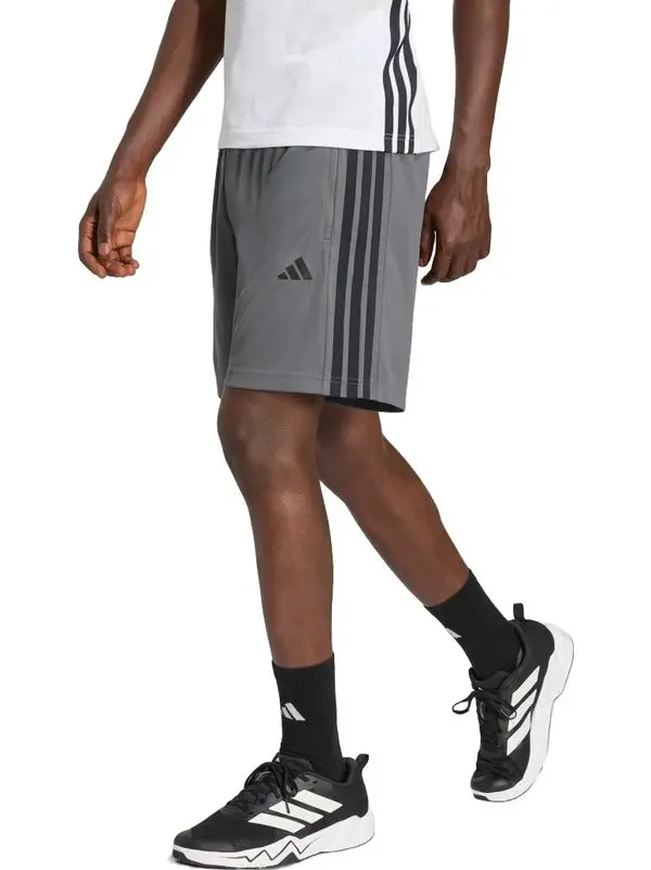 Adidas Workout Essentials Base 3-stripes Pique Short 9inch - Grey Five / Black