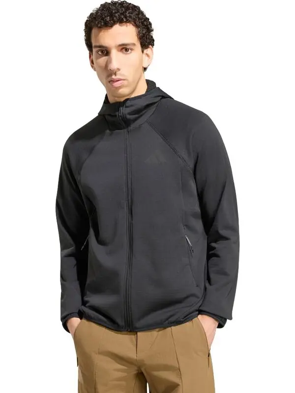 Adidas Xperior Climawarm+ Ventknit Fleece Hooded Jacket - Black