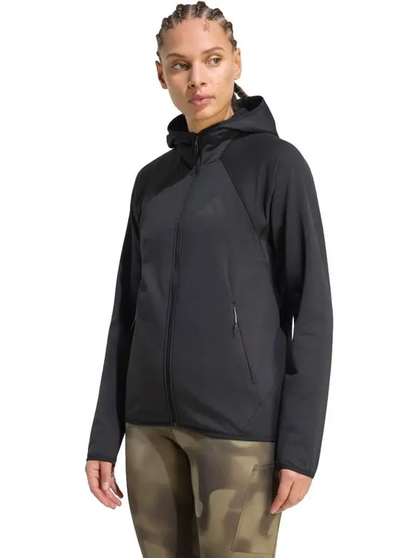 Adidas Terrex Xperior Climawarm+ Ventknit Fleece Hooded Jacket - Black
