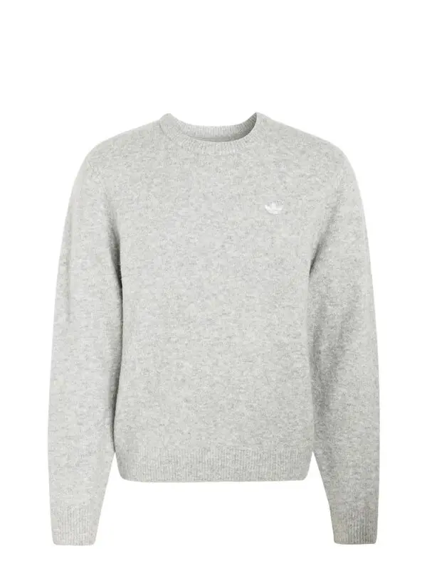 Adidas Trefoil Essentials Fully Knit Sweater - Medium Grey Heather