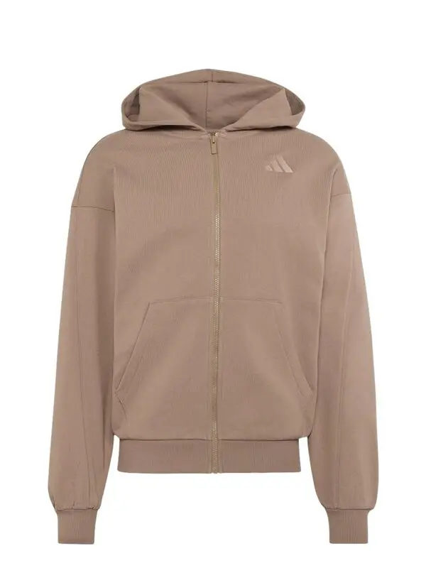 Adidas Full-zip Hoodie With Small Logo Detail - Khaki Six