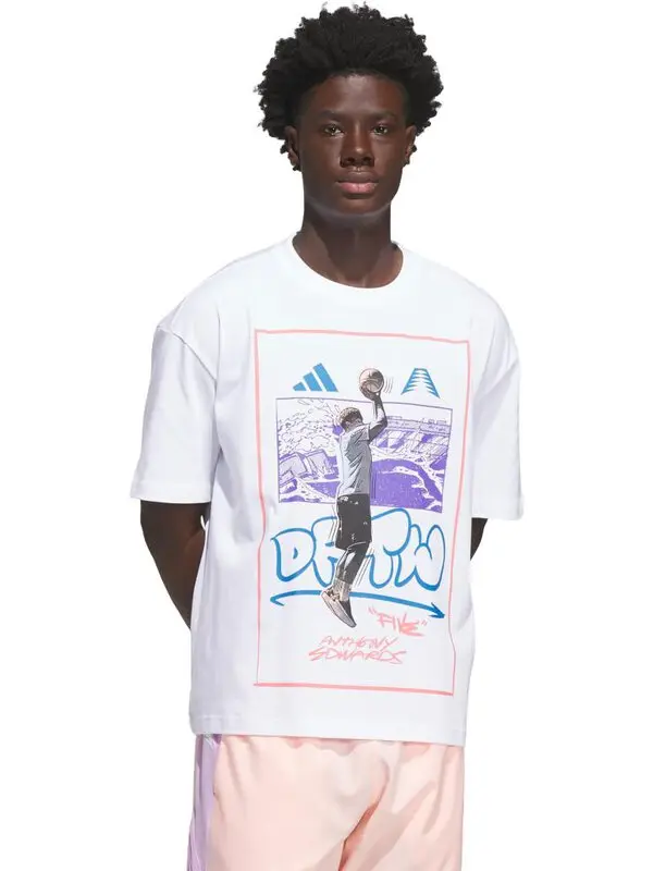 Adidas Anthony Edwards Dftw Anime Tee - White