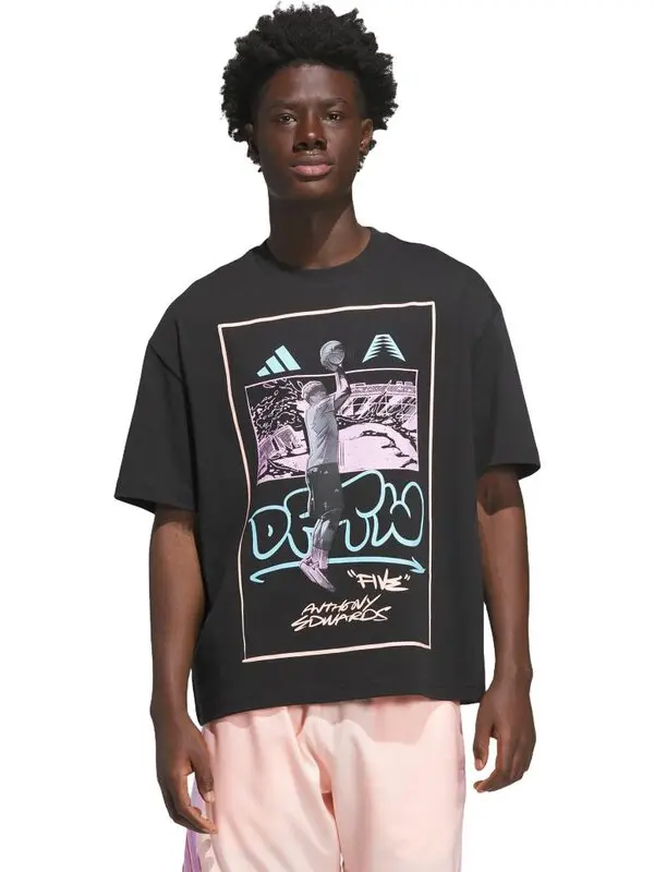 Adidas Anthony Edwards Dftw Anime Tee - Black