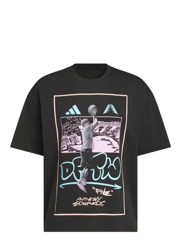 Adidas Anthony Edwards Dftw Anime Tee - Black
