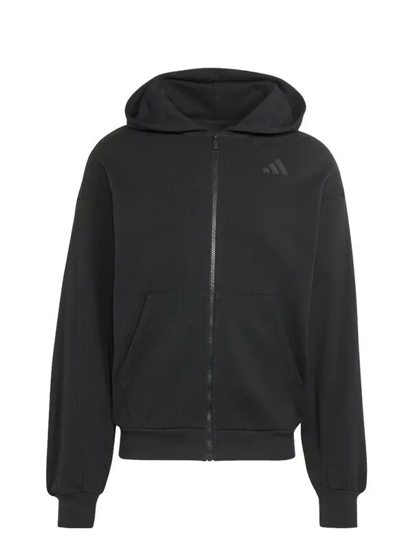 Adidas Kit Small Logo Full-zip Hoodie - Black