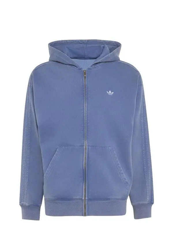 Adidas Trefoil Essentials Washed Full Zip Hoodie - Cornflower Blue