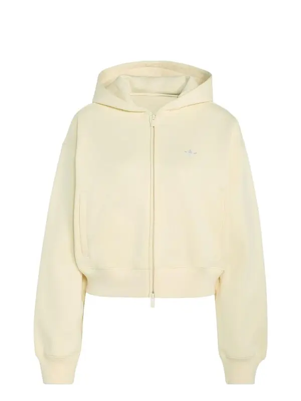 Adidas Essentials Fleece Cropped Full-zip Hoodie - Warm Vanilla