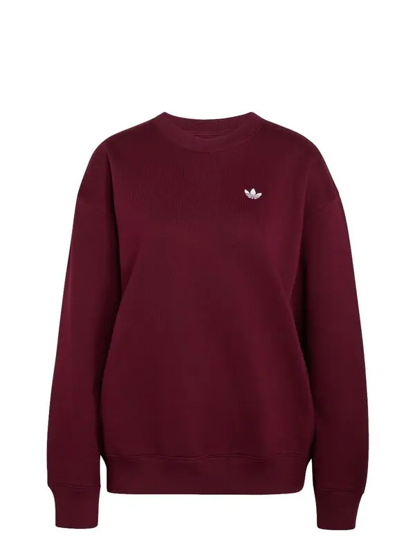 Adidas Essentials Crewneck Long Fleece Sweatshirt - Maroon