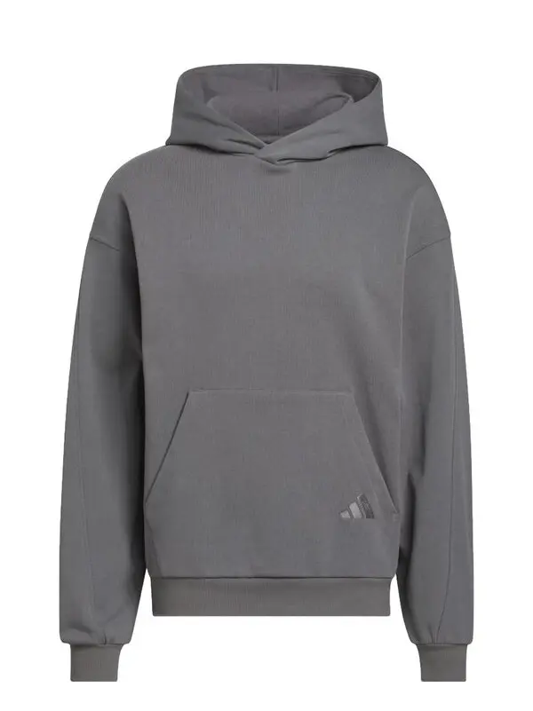 Adidas Hooded Sweatshirt With Small Logo Detail - Grey Five