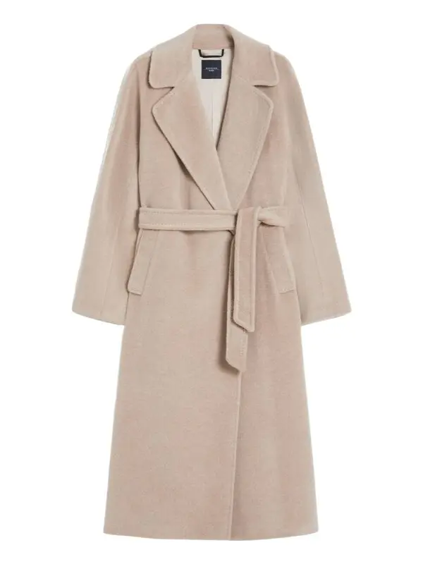 Max Mara Tempera Belted Long-sleeved Coat - Taupe