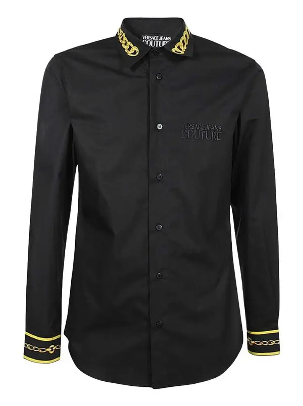 Versace Long Sleeved Buttoned Shirt - Black