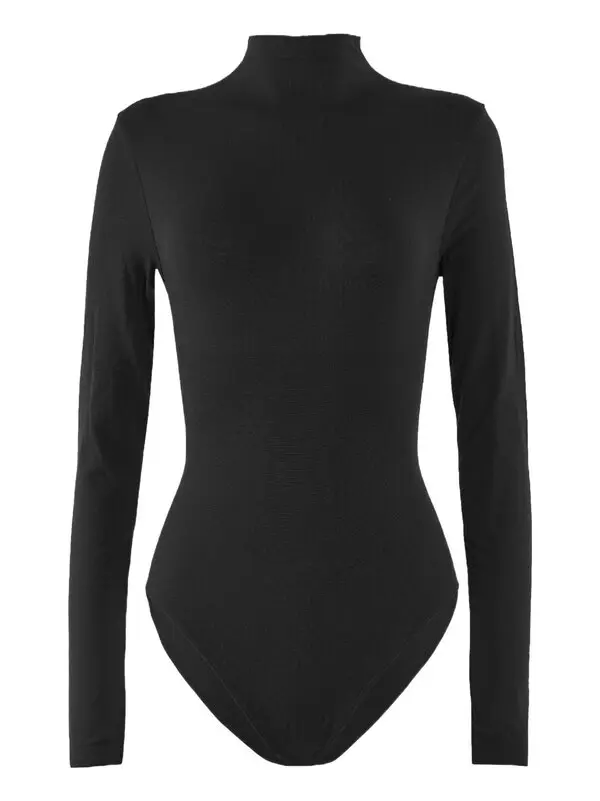 Wolford Buenos Aires Shaping Body Long Sleeve High Neck Bodysuit - Black