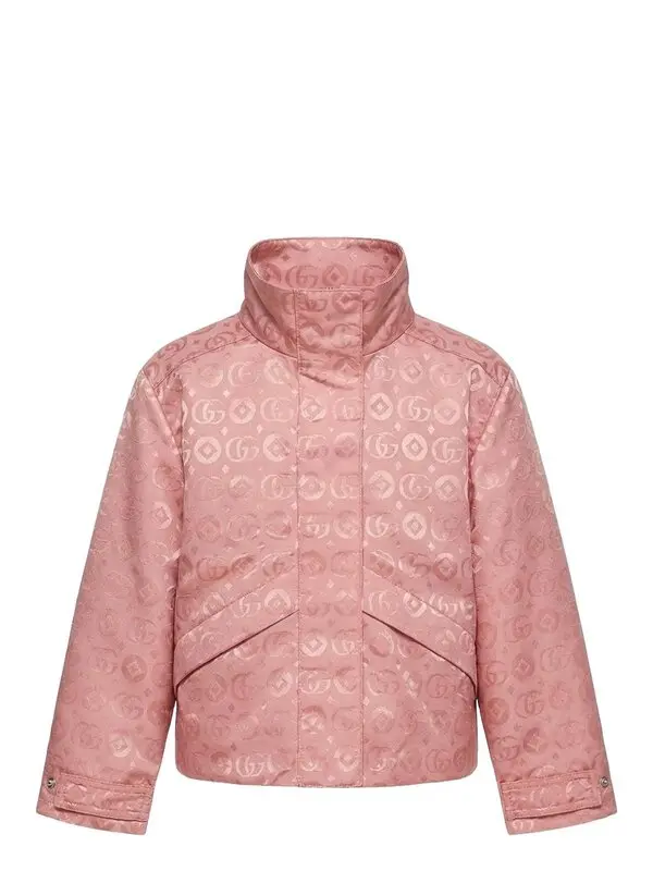 Gucci Logo Jacket With Concealed Hood - Pink