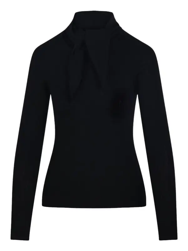 P.a.r.o.s.h Long Sleeve Tie-neck Sweater - Black