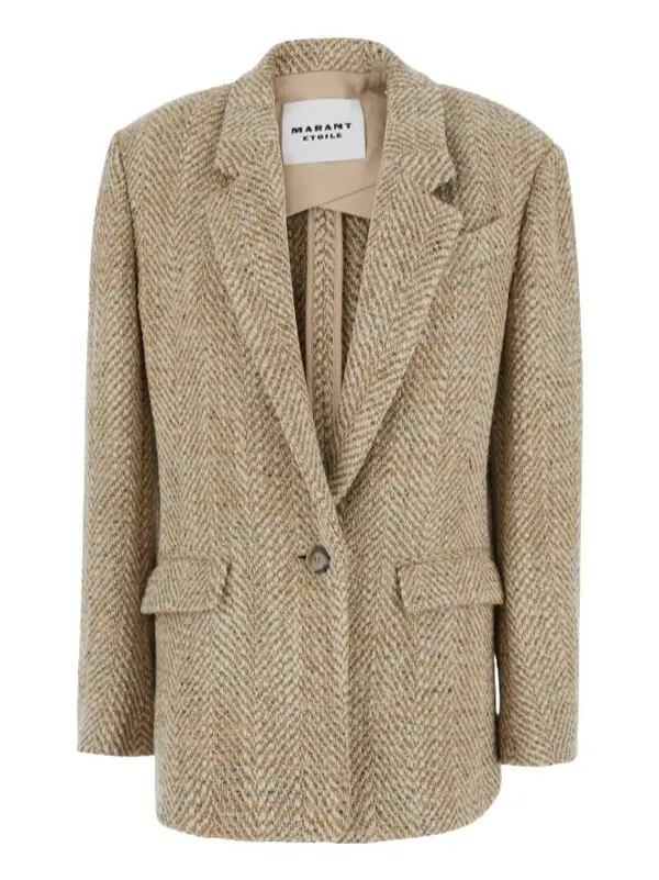 Isabel Marant Étoile Parly Herringbone Blazer - Beige