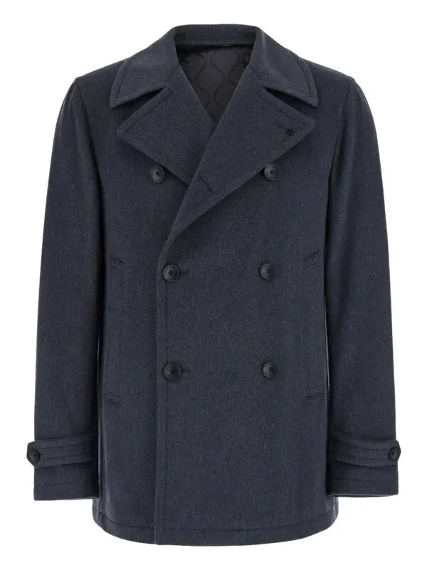 Tagliatore Double Breasted Coat - Black
