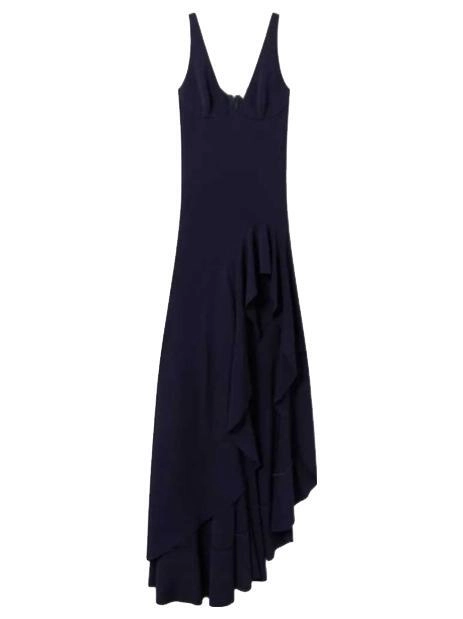 Stella McCartney Asymmetric Ruffled Maxi Dress - Black