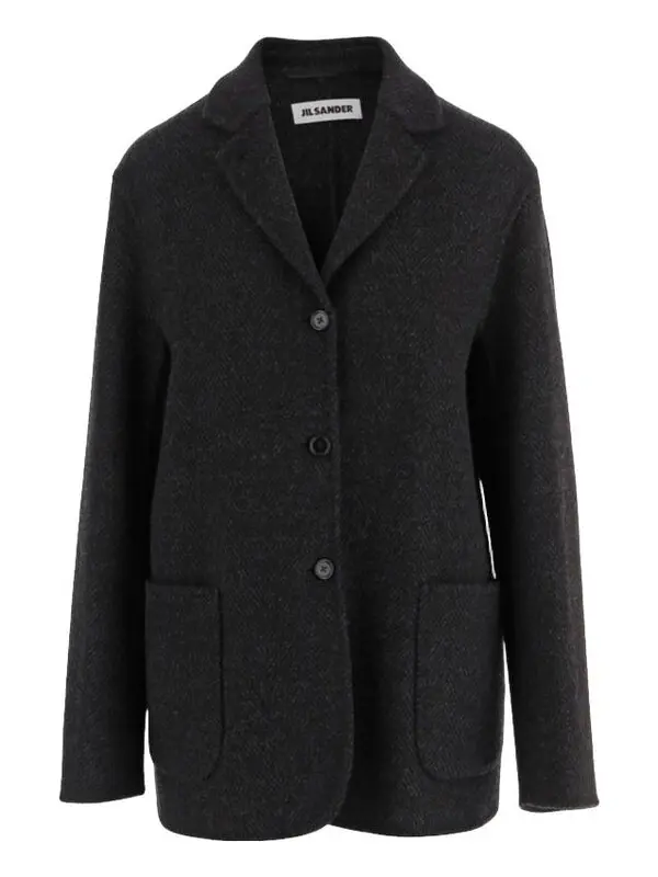 JIL SANDER Long Sleeve Casual Jacket - Black
