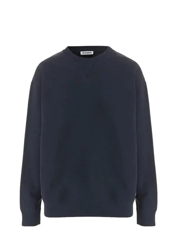 JIL SANDER Long Sleeve Crewneck Sweatshirt - Navy