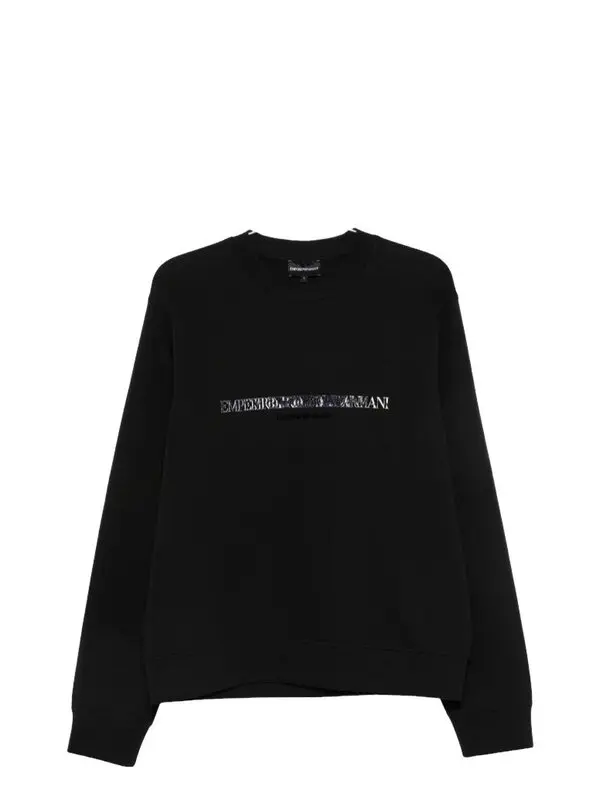 Emporio Armani Logo-print Cotton Sweatshirt - Black