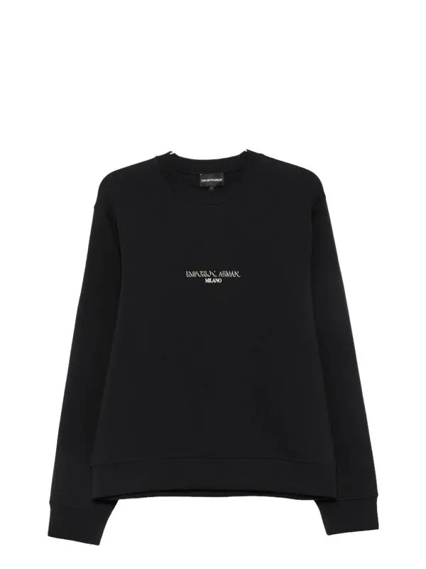 Emporio Armani Logo-print Cotton Sweatshirt - Black