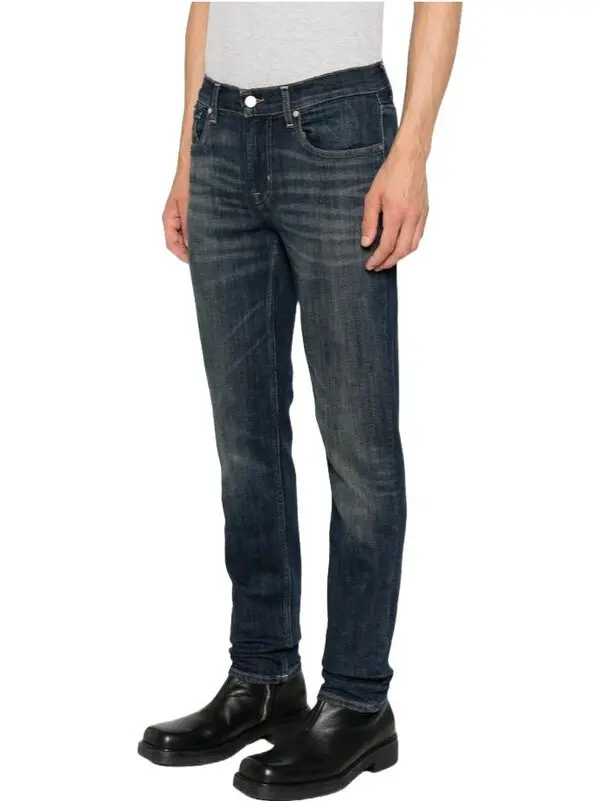 7 For All Mankind Whiskered Faded-effect Jeans - Black
