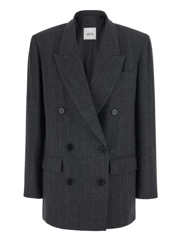 JUCCA Double-breasted Prince Of Wales Check Blazer - Grey