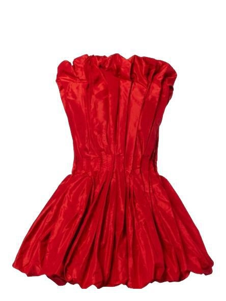 Tove Marina Strapless Peplum Silk Taffeta Top - Red