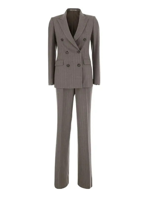 Tagliatore Pinstripe Double-breasted Suit - Gray