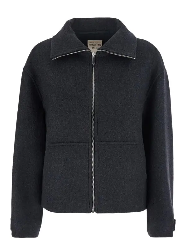 SEMICOUTURE Jeanie' Zip-up Jacket - Grey