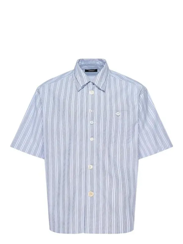 Undercover Layered Collar Striped Shirt - Blue