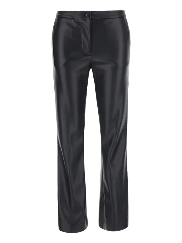 JUCCA High-rise Button-front Straight-leg Trousers - Black