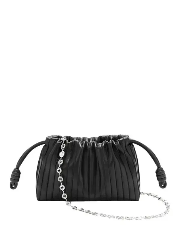 Loewe Mini Flamenco Pleats Purse In Nappa Lambskin - Black