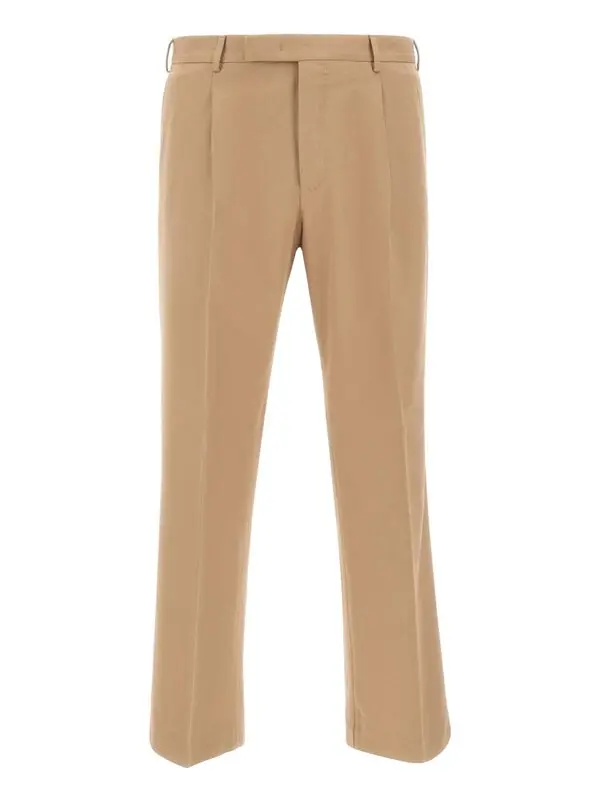 PT TORINO Tailored Trousers With Belt Loops And Patch Pockets - Nude