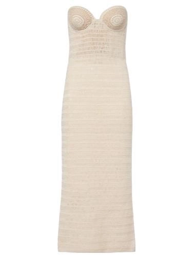 Magda Butrym Crochet Cotton Corset Midi Dress - Nude