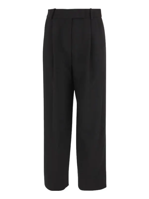 Giorgio Armani Pleated Wide-leg Trousers - Black