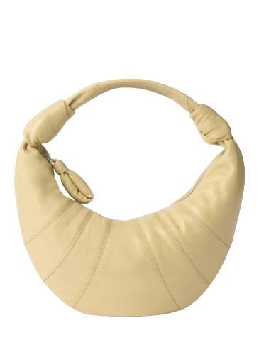 LEMAIRE Mini Fortune Croissant Bag In Leather - Sesame
