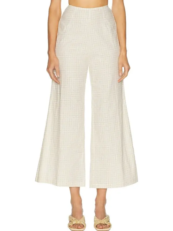 JUILLET Juliet Margot Linen Pant - Vanilla Gingham
