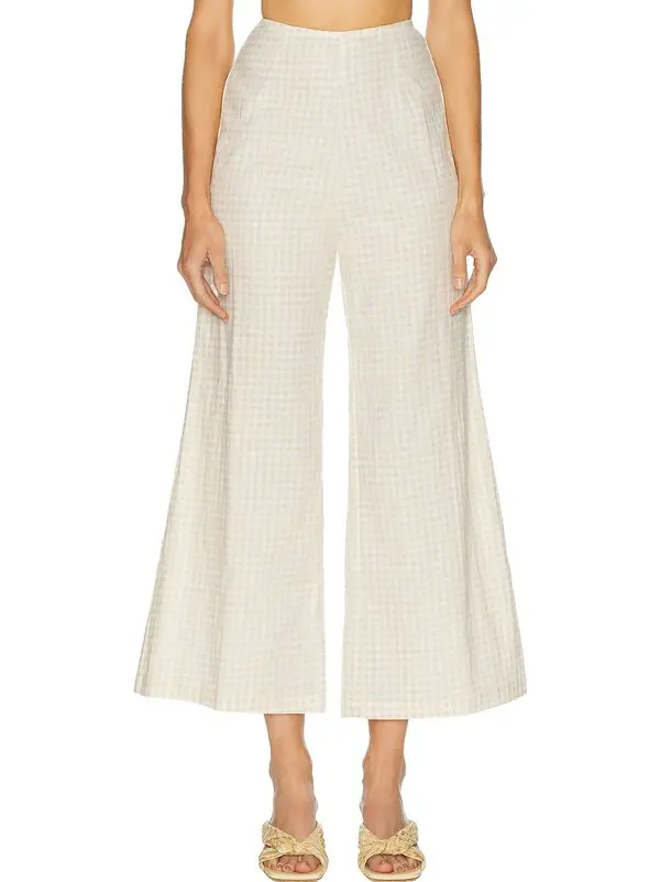 JUILLET Juliet Margot Linen Pant - Vanilla Gingham