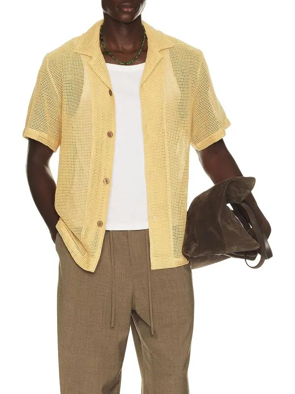 Oas Terra Cuba Shirt In Yellow - Dark Yellow