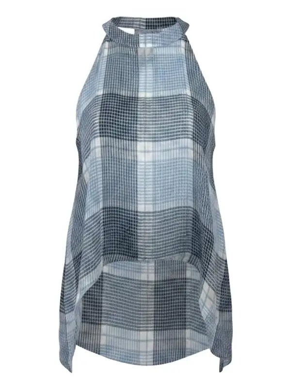SNIDER Plaid Angle Top - Brown