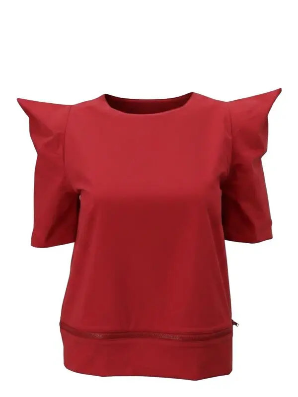 SNIDER Deconstructed Top With Zip-off Hem - Red