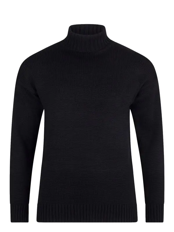 PAUL JAMES KNITWEAR Merino Wool Roll Neck Jumper - Black
