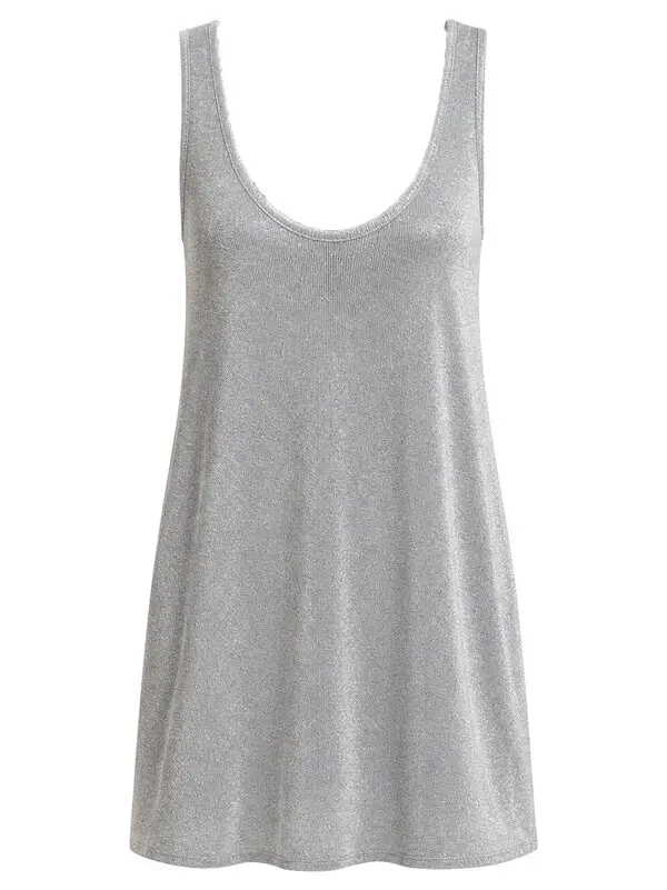 MARIANNE BY MARIE JORDANE Shimmering Sleeveless Mini Dress - Silver